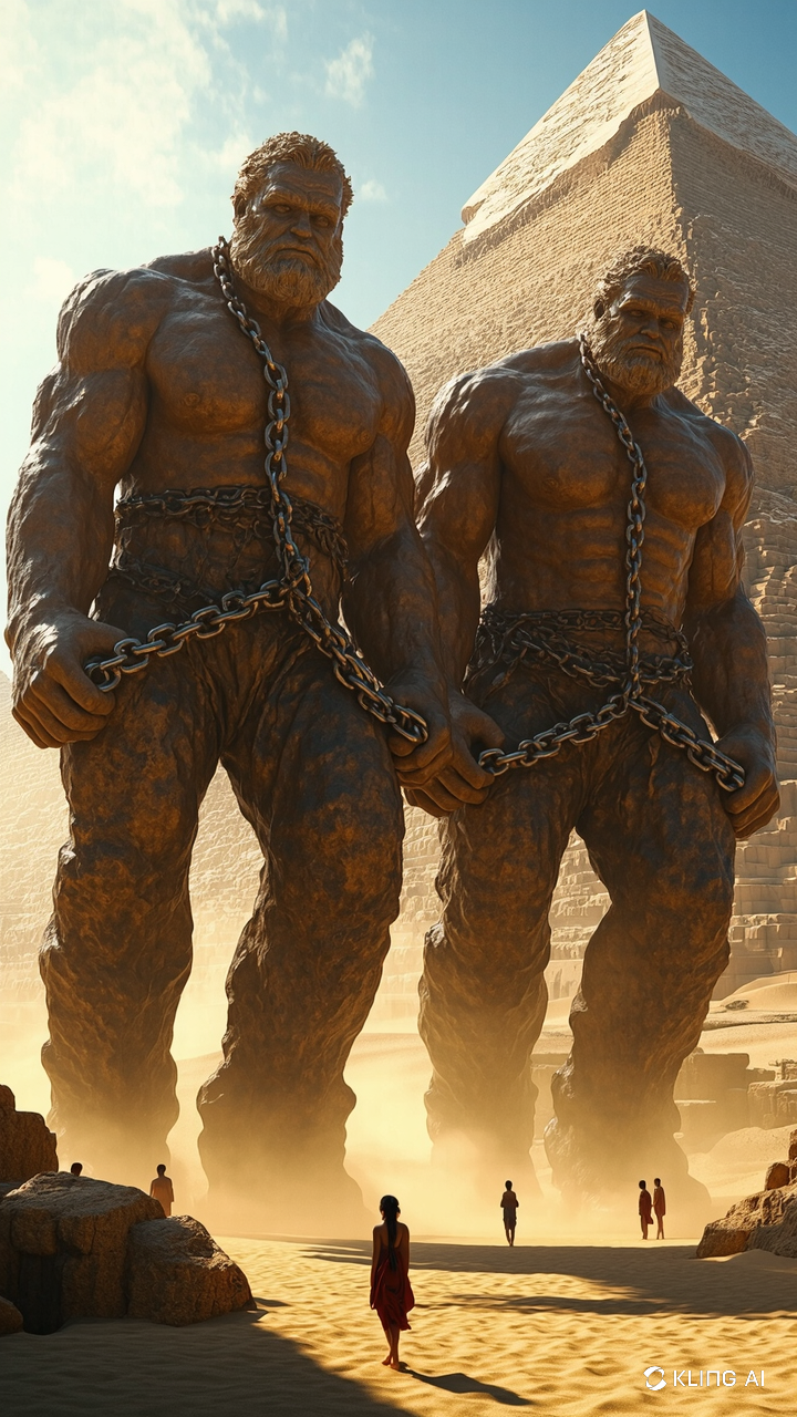Two colossal giants, their muscular bodies glisten... | AnimateImage.AI ...