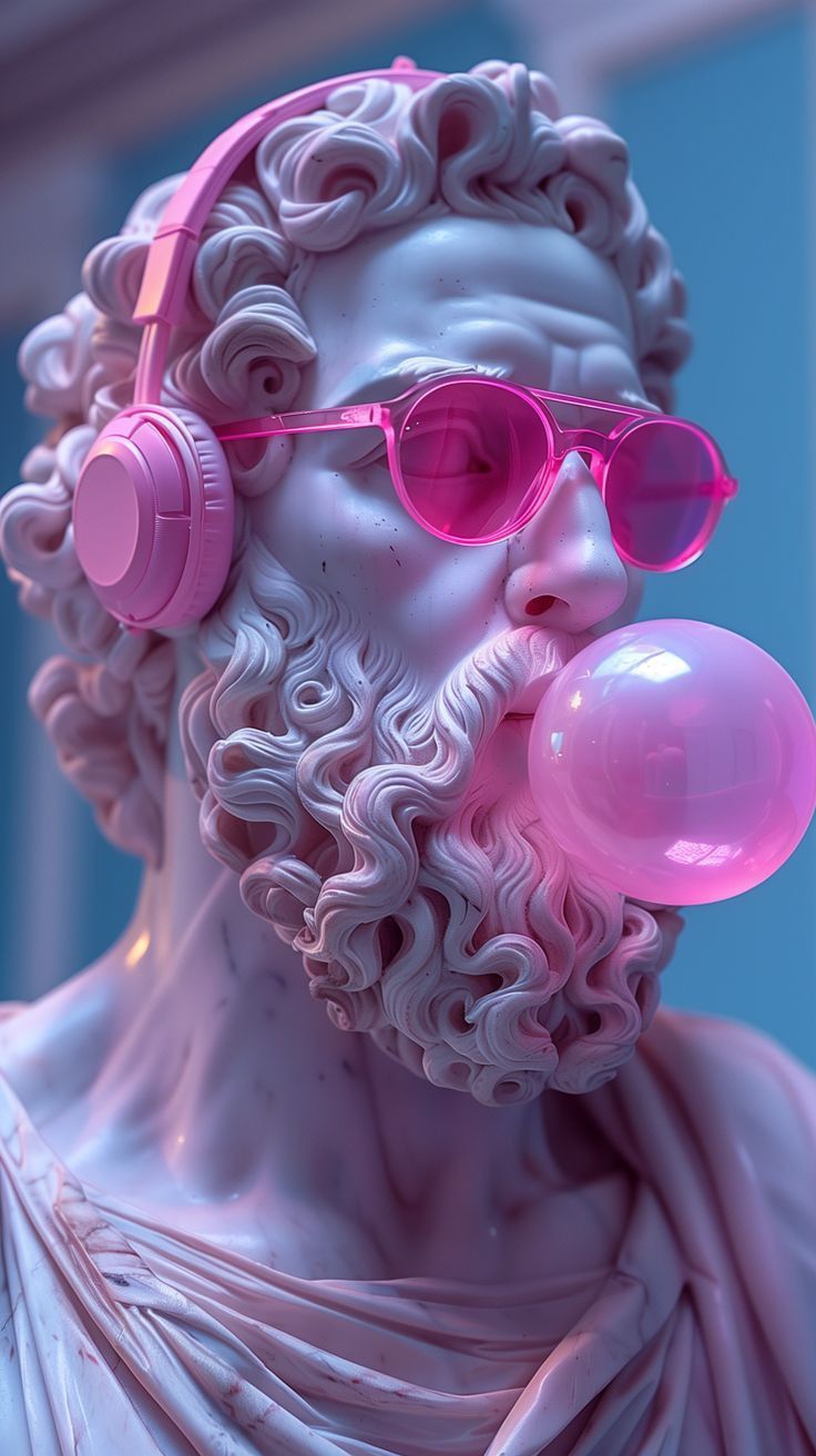 Let there be a Poseidon chewing pink gum. Let the ... | AnimateImage.AI ...