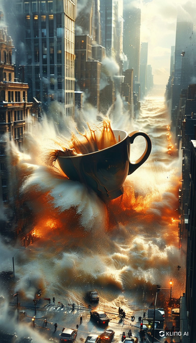 The Coffee is overflowing and spilling into the ci... | AnimateImage.AI ...
