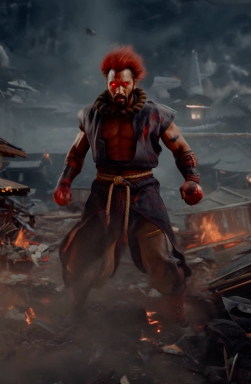 Akuma from Street Fighter walks slowly and menacin... | AnimateImage.AI ...