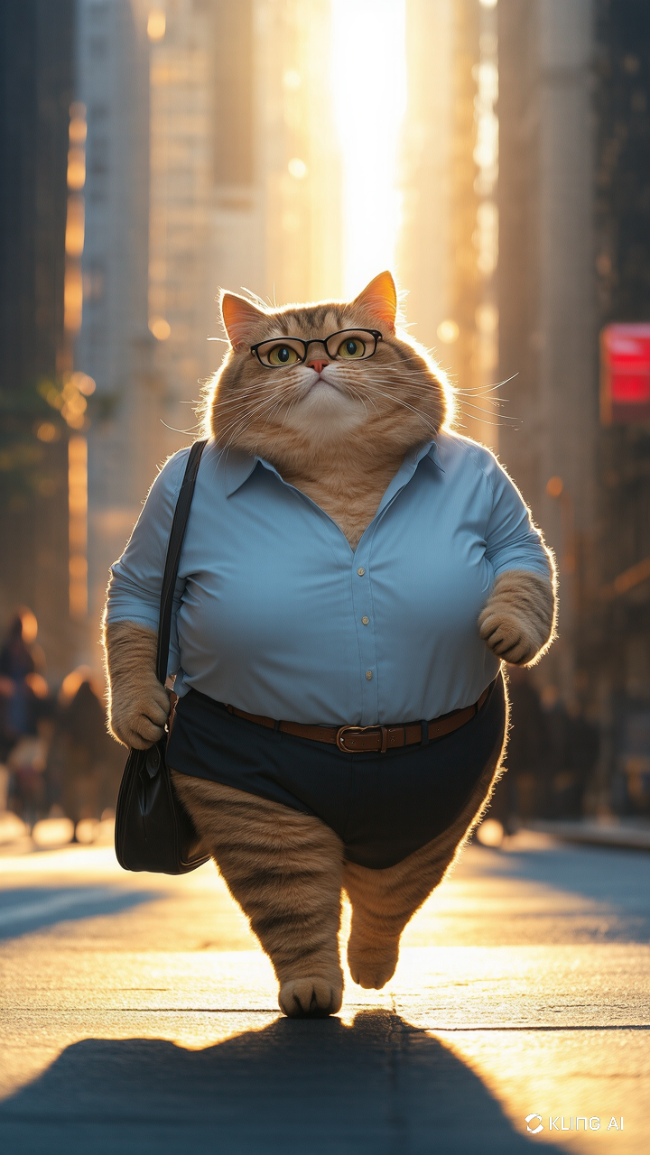 Kucing cantik yang gendut ini sedang berjalan deng... | AnimateImage.AI ...